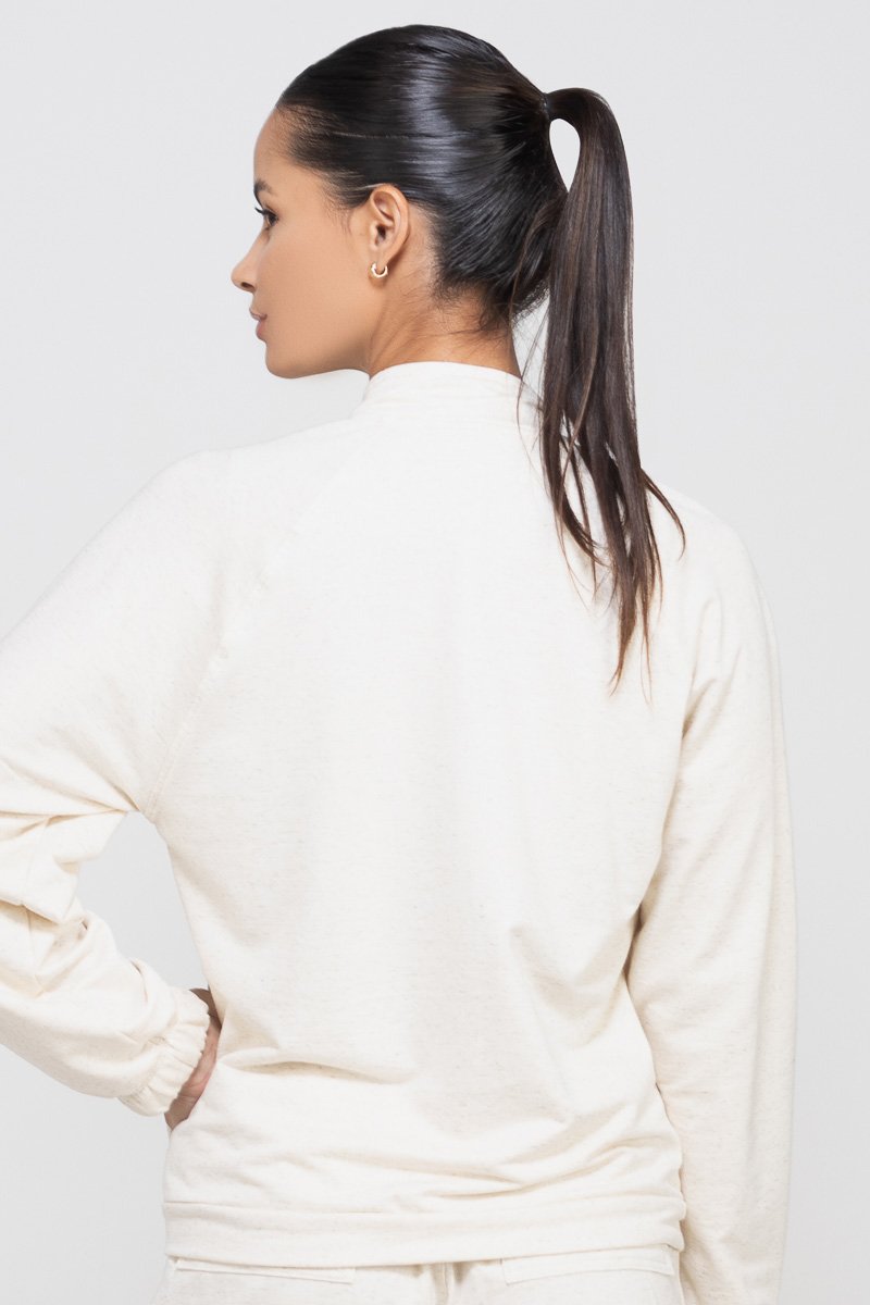 Jaqueta feminina recorte Matriarca off white Taquion